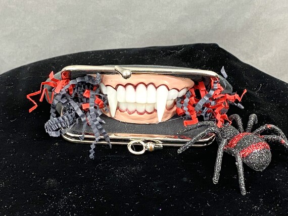 Halloween Prop Vampire Teeth Decor Altered Art Creepy | Etsy