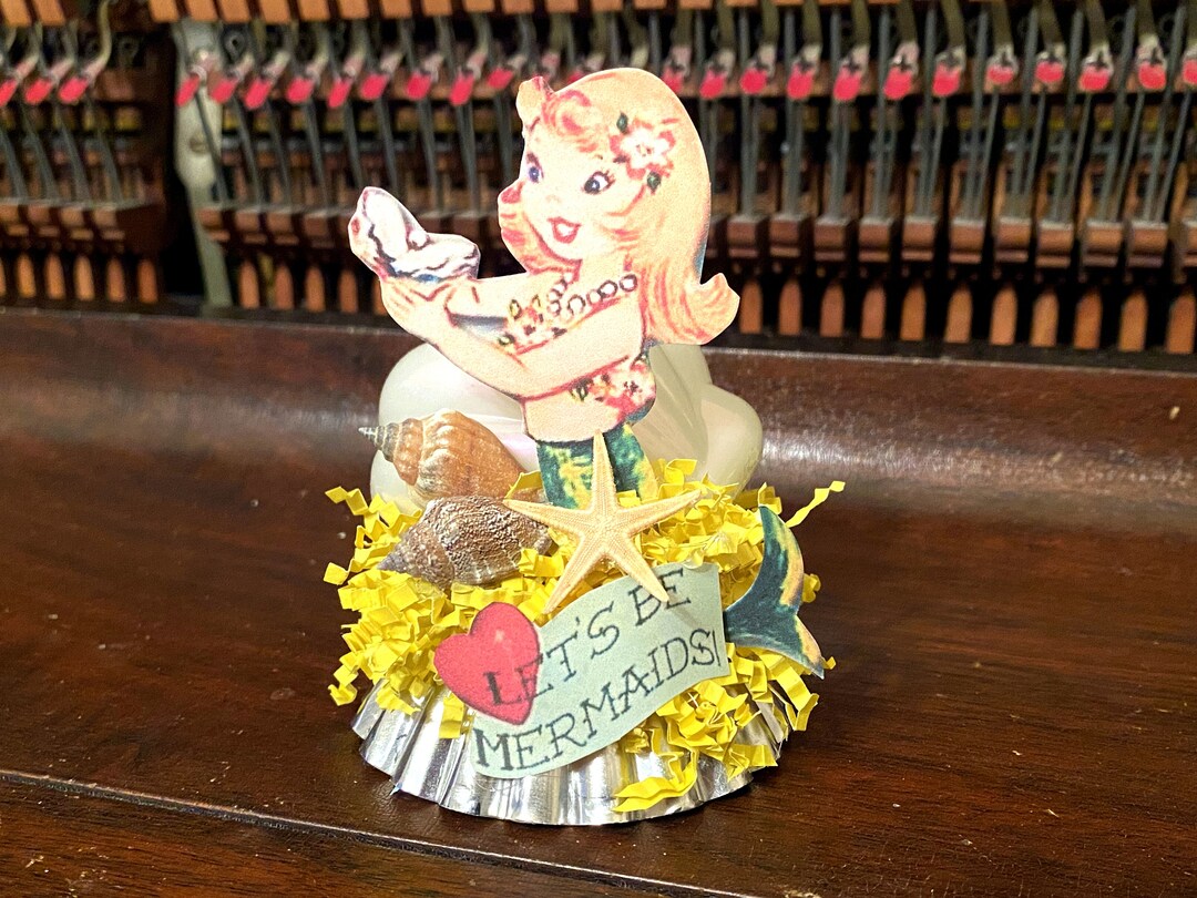 Retro Mermaid Decoration Under the Sea Decor Mermaid Topper Table ...