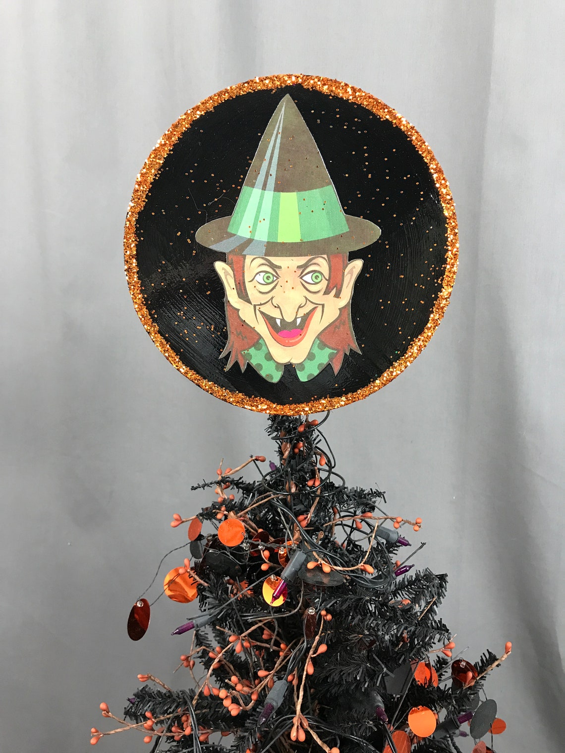 Halloween Tree Topper Vintage Inspired Spooky Witch Topper | Etsy