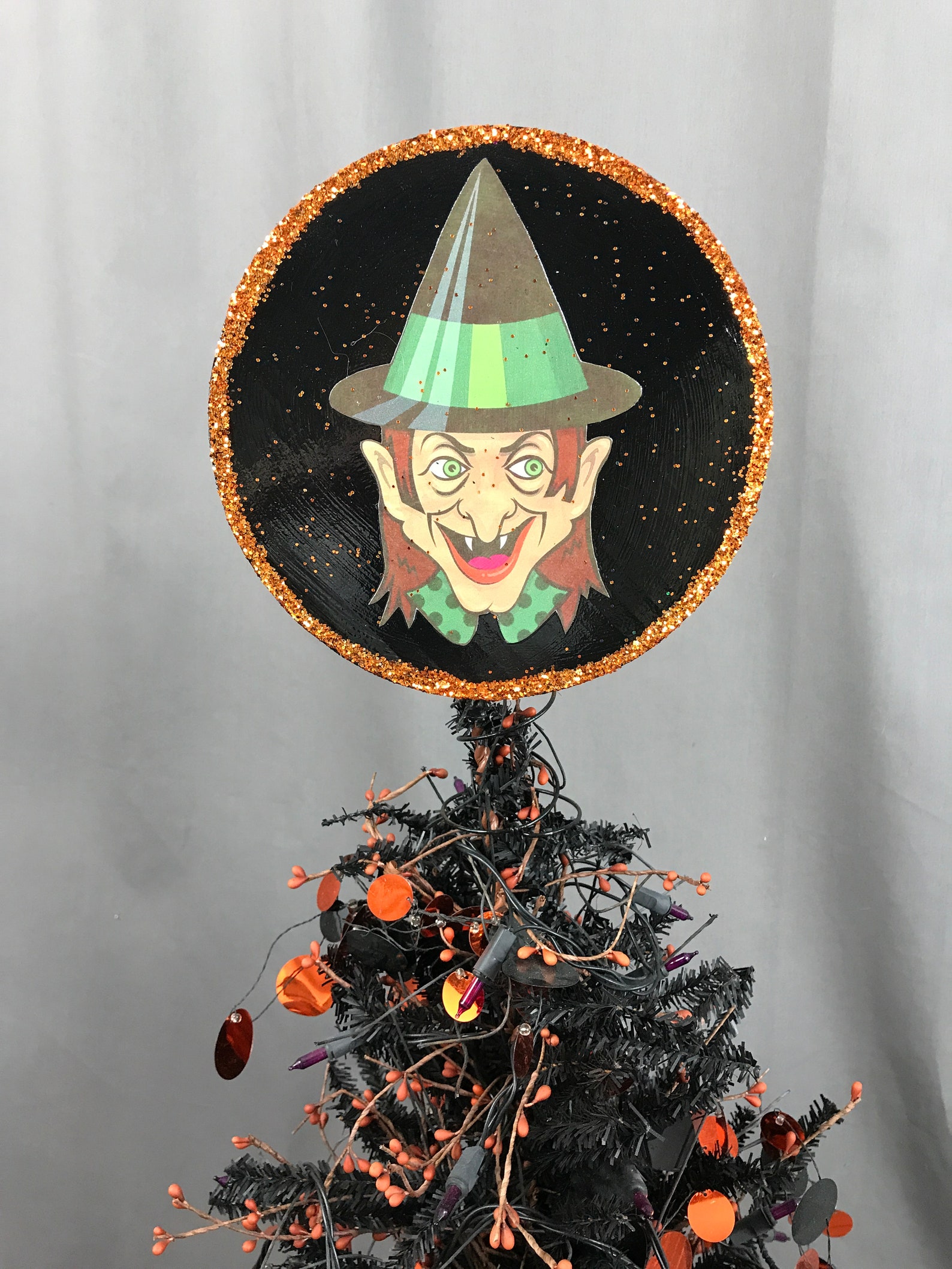 Halloween Tree Topper Vintage Inspired Spooky Witch Topper | Etsy