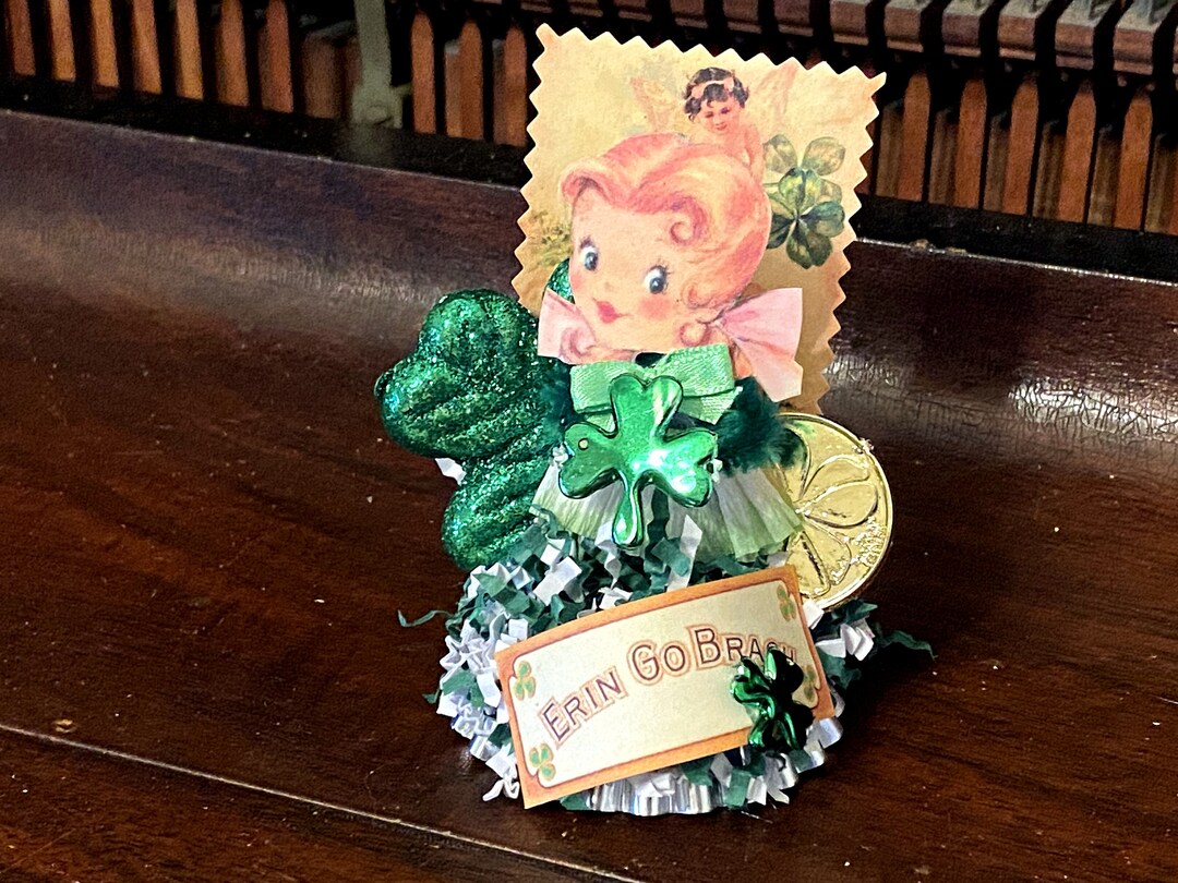 Vintage St Patricks Day Decor Retro St Patricks Day Shamrock Chenille ...