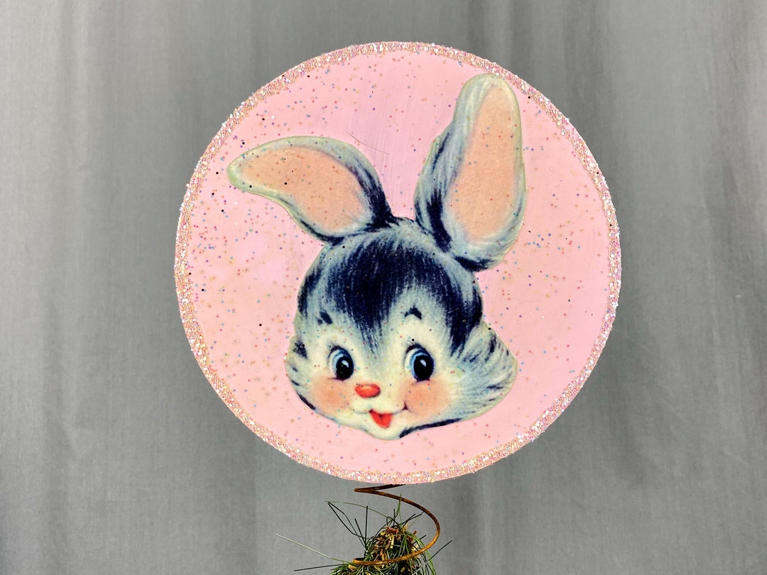 Vintage Easter Tree Topper Retro Easter Bunny Tree Topper Easter Decor ...