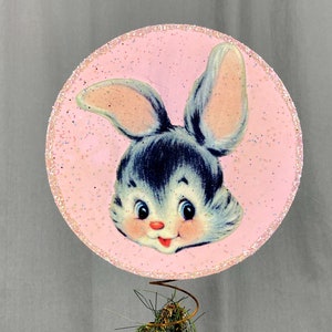 Vintage Easter Tree Topper Retro Easter Bunny Tree Topper Easter Decor ...