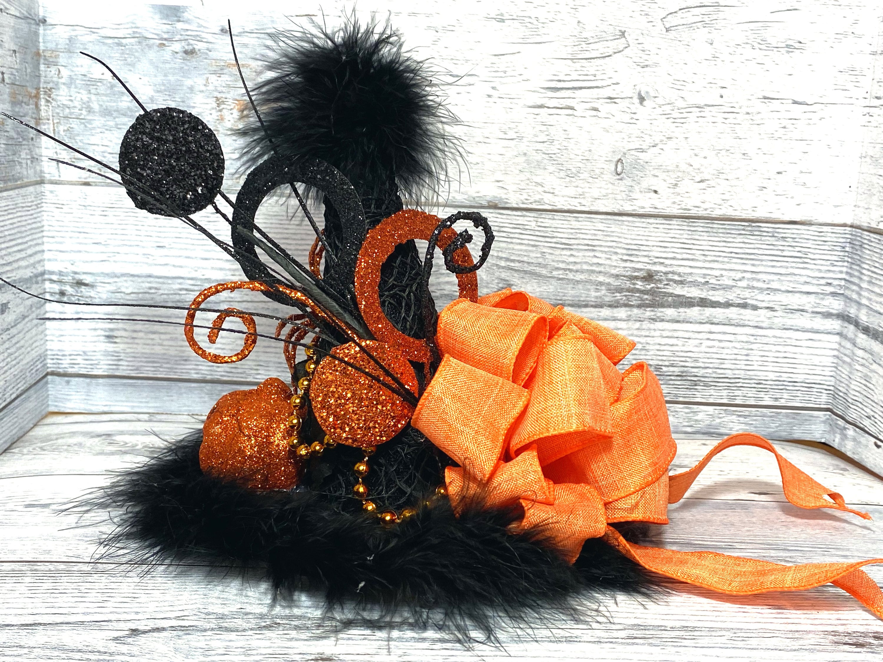 Jack O Lantern Witch Hat Tree Topper Halloween Tree Topper - Etsy