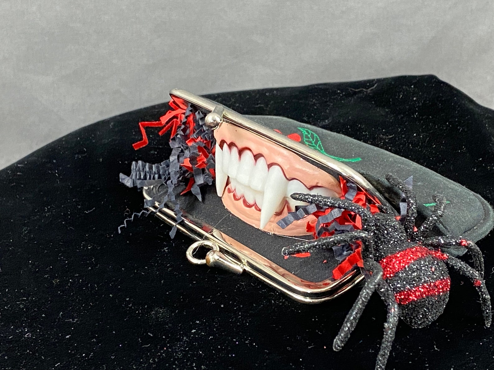 Halloween Prop Vampire Teeth Decor Altered Art Creepy | Etsy