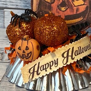 Vintage Halloween Pin up Girl Jack O Lantern Halloween Decor Retro ...