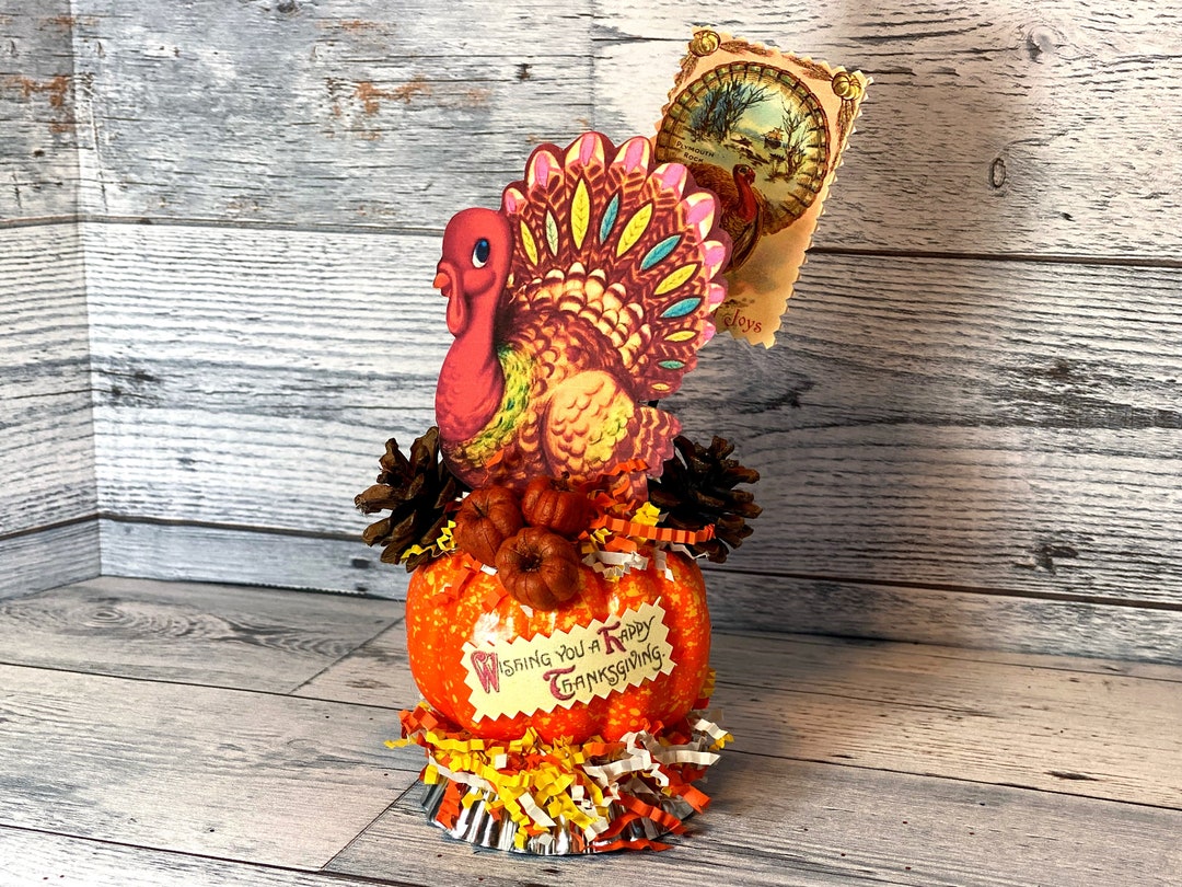 Retro Thanksgiving Decoration Turkey Decor Vintage Thanksgiving Vintage ...