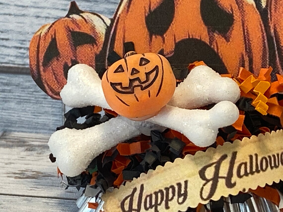 Retro Halloween Decor Pin up Skeleton Decor Vintage Halloween Jack O ...