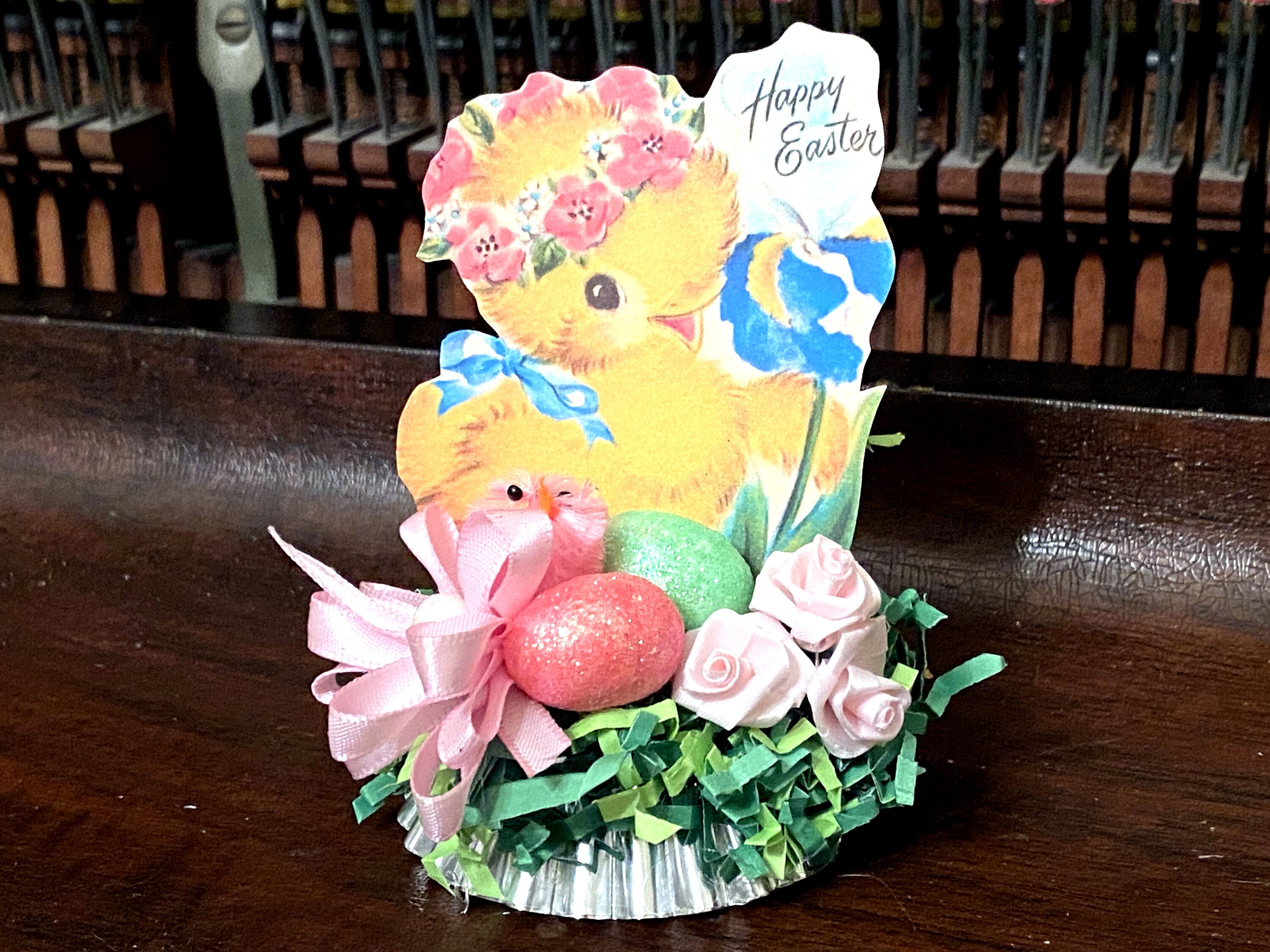 Vintage Easter Decor Retro Easter Chick Handmade Easter Shabby | Etsy