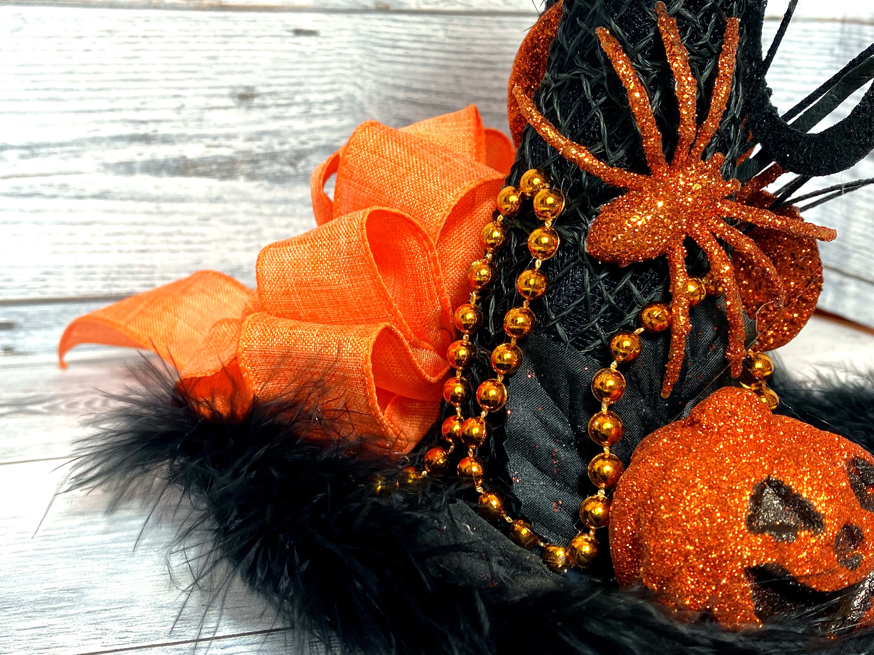 Jack O Lantern Witch Hat Tree Topper Halloween Tree Topper - Etsy