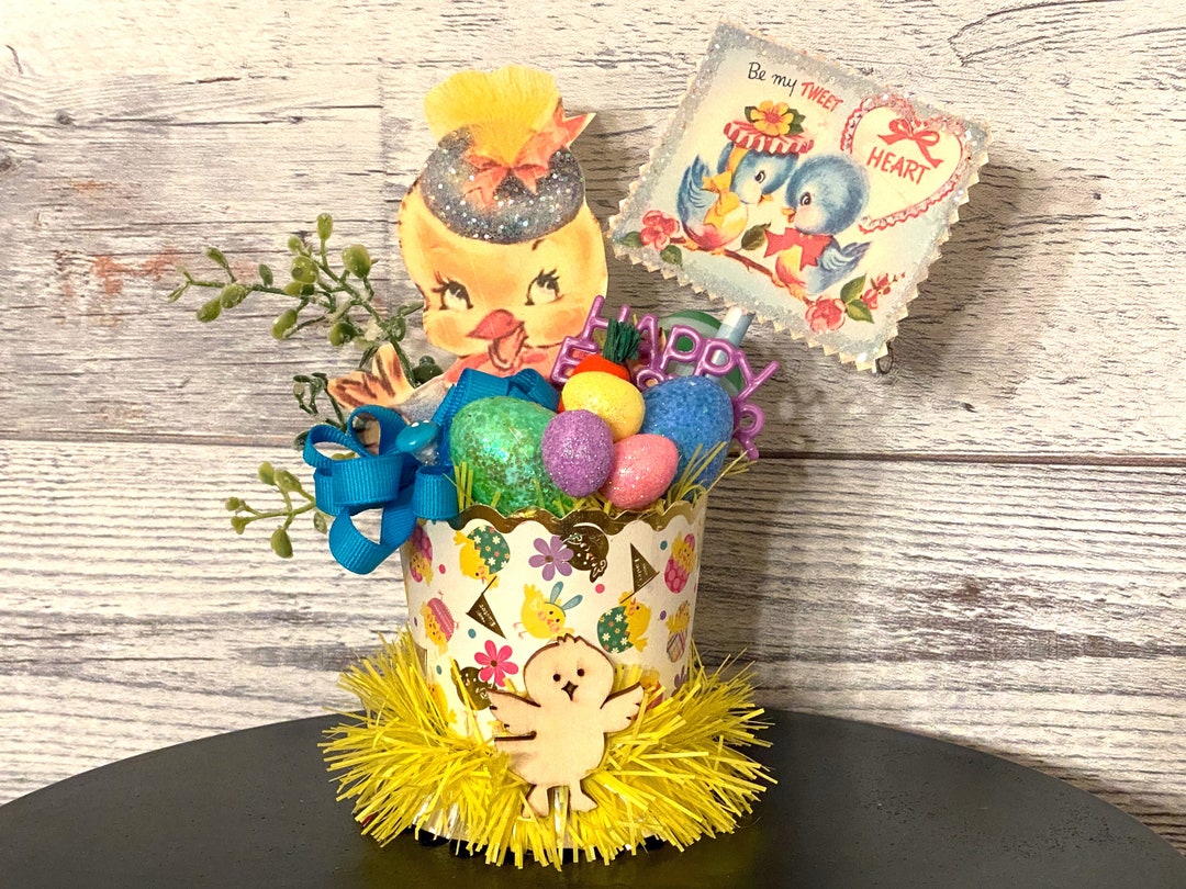 Retro Easter Decor Vintage Easter Chick Decoration MCM Easter Chick ...