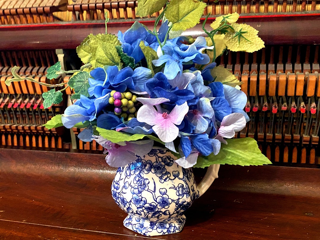 Blue Floral Arrangement: Vintage Tilso Pitcher Spring Centerpiece - Etsy