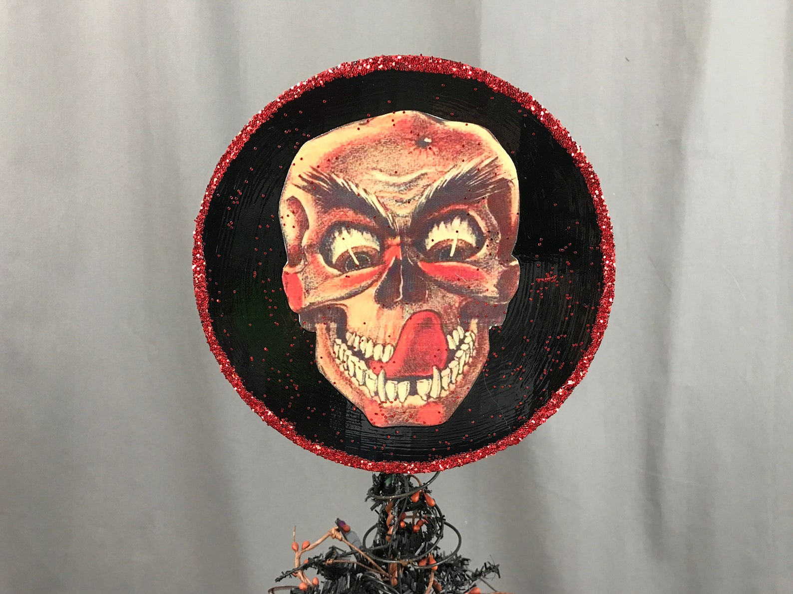 Creepy Skeleton Halloween Tree Topper Retro Halloween - Etsy