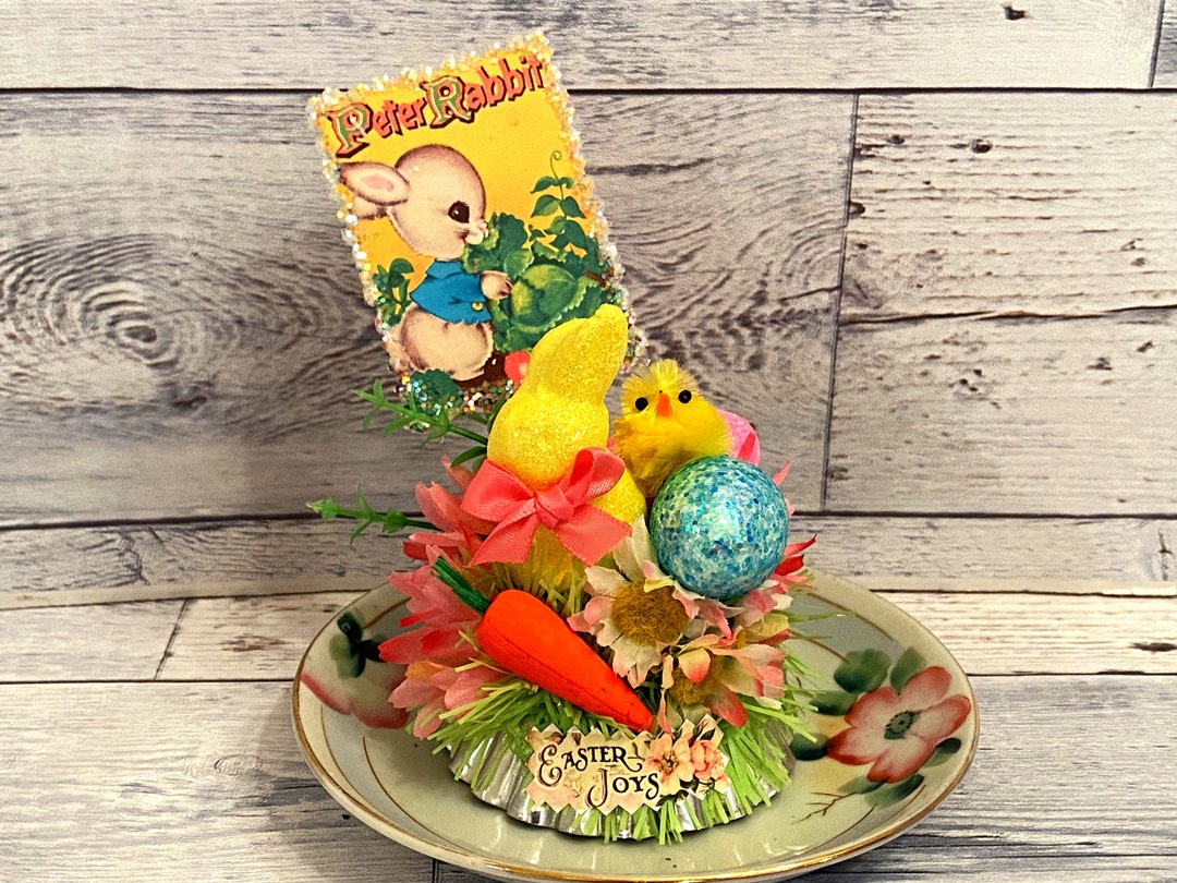 Retro Easter Decor Peter Rabbit Easter Decoration Easter Bunny ...