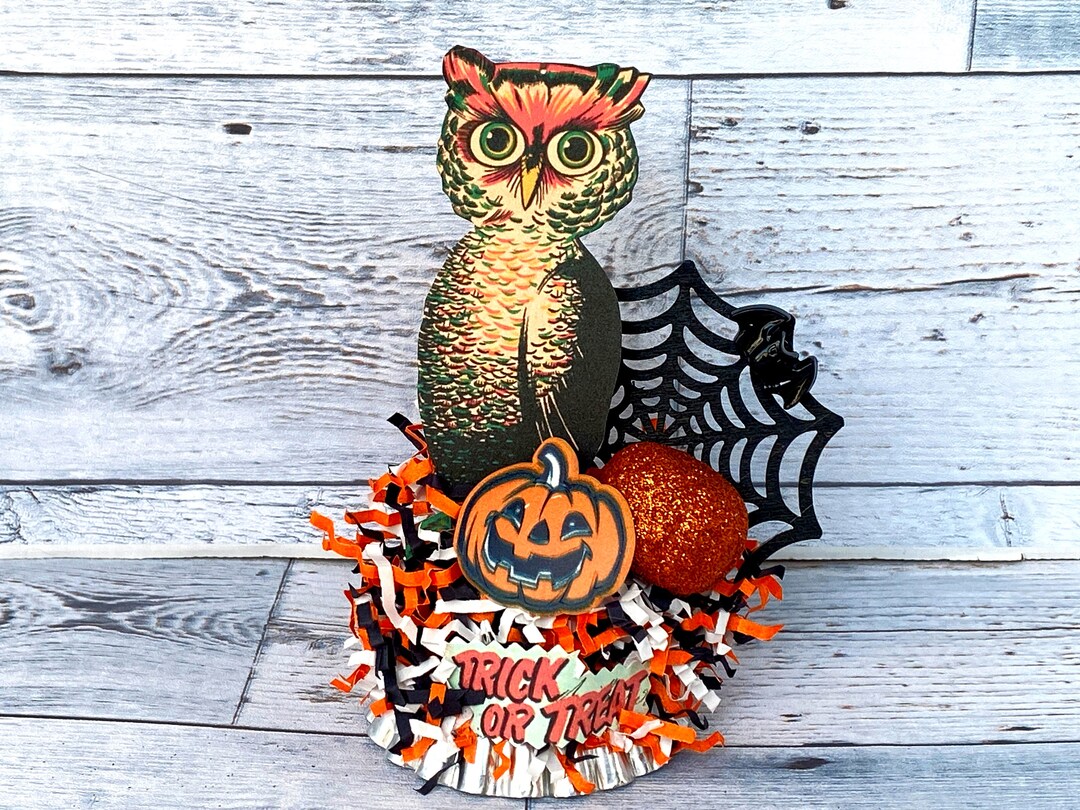 Retro Owl Halloween Decor Spooky Owl Vintage Halloween Decoration Retro ...
