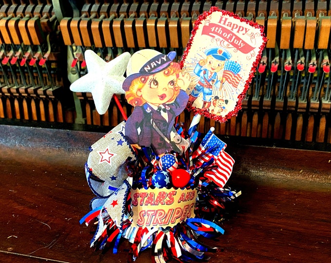 4th of July Decoration Retro Patriotic Fourth of July Navy - Etsy
