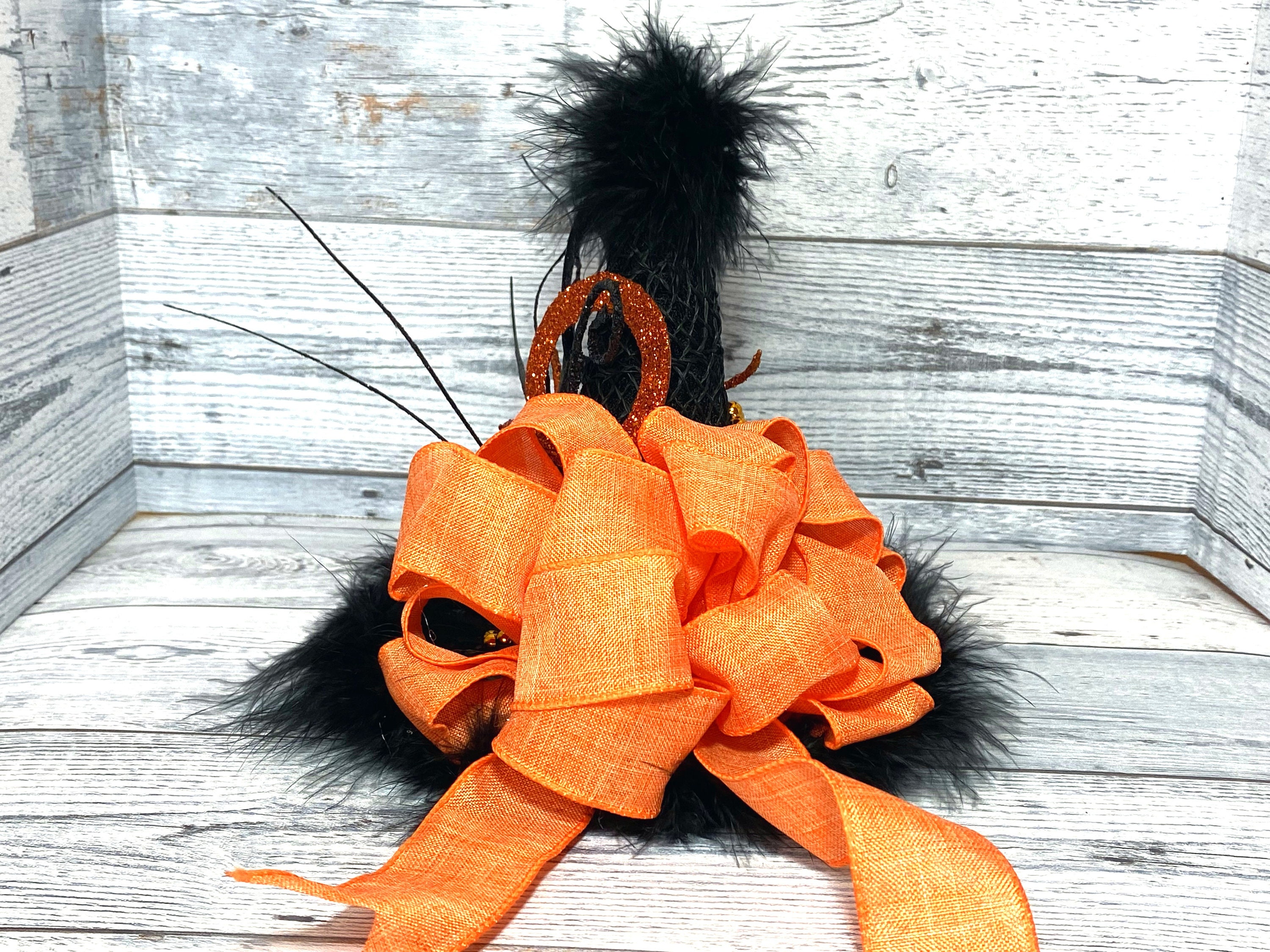 Jack O Lantern Witch Hat Tree Topper Halloween Tree Topper - Etsy