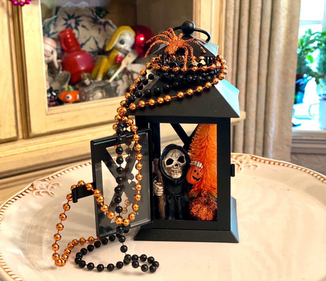 Grim Reaper Halloween Lantern: Spooky Kitsch Centerpiece - Etsy