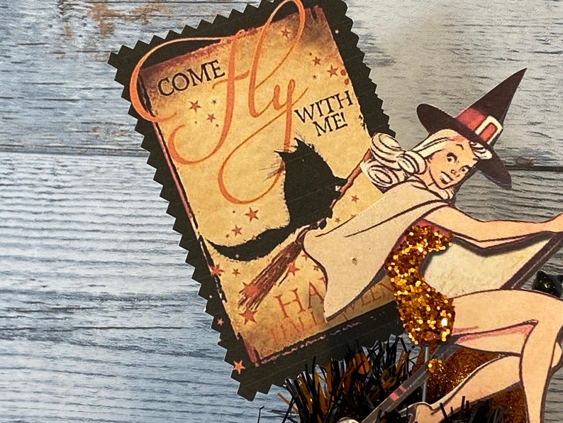 Vintage Pin up Witch Halloween Decor Unique Retro Halloween - Etsy