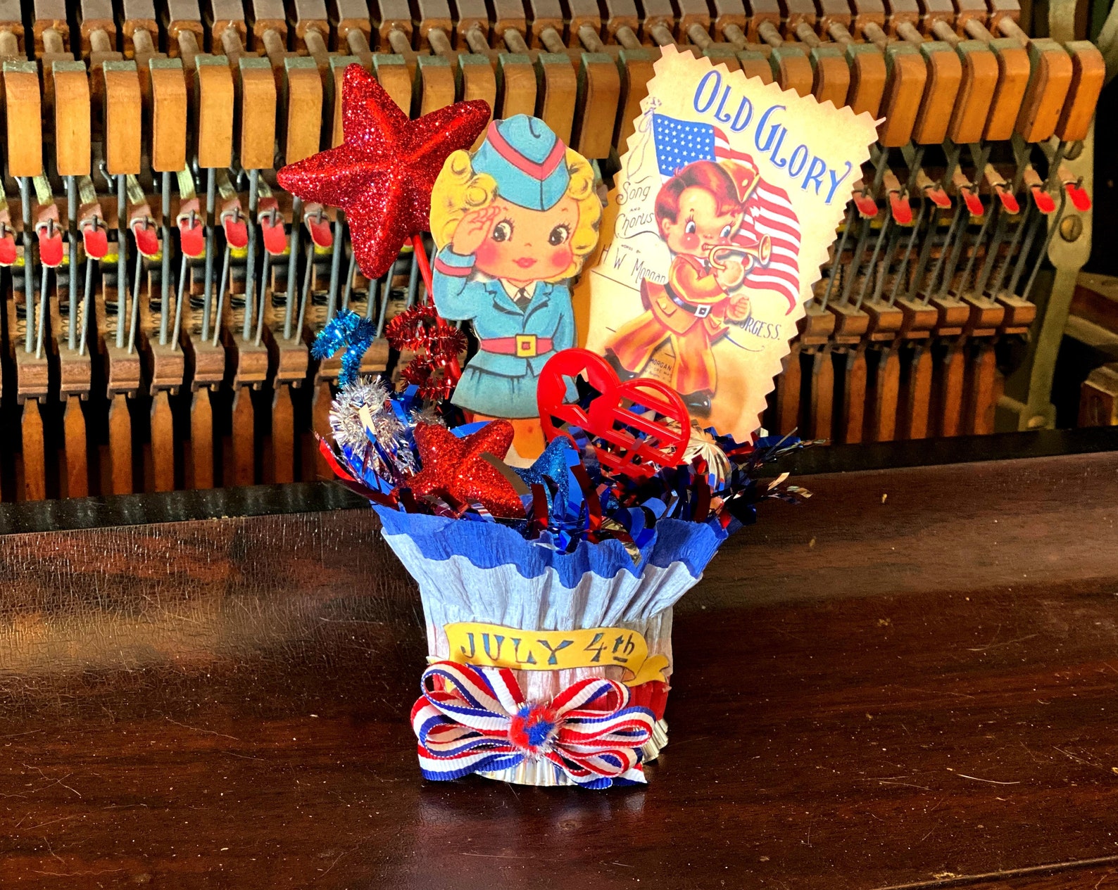 Vintage Patriotic Decor Vintage Americana Decoration Red White - Etsy