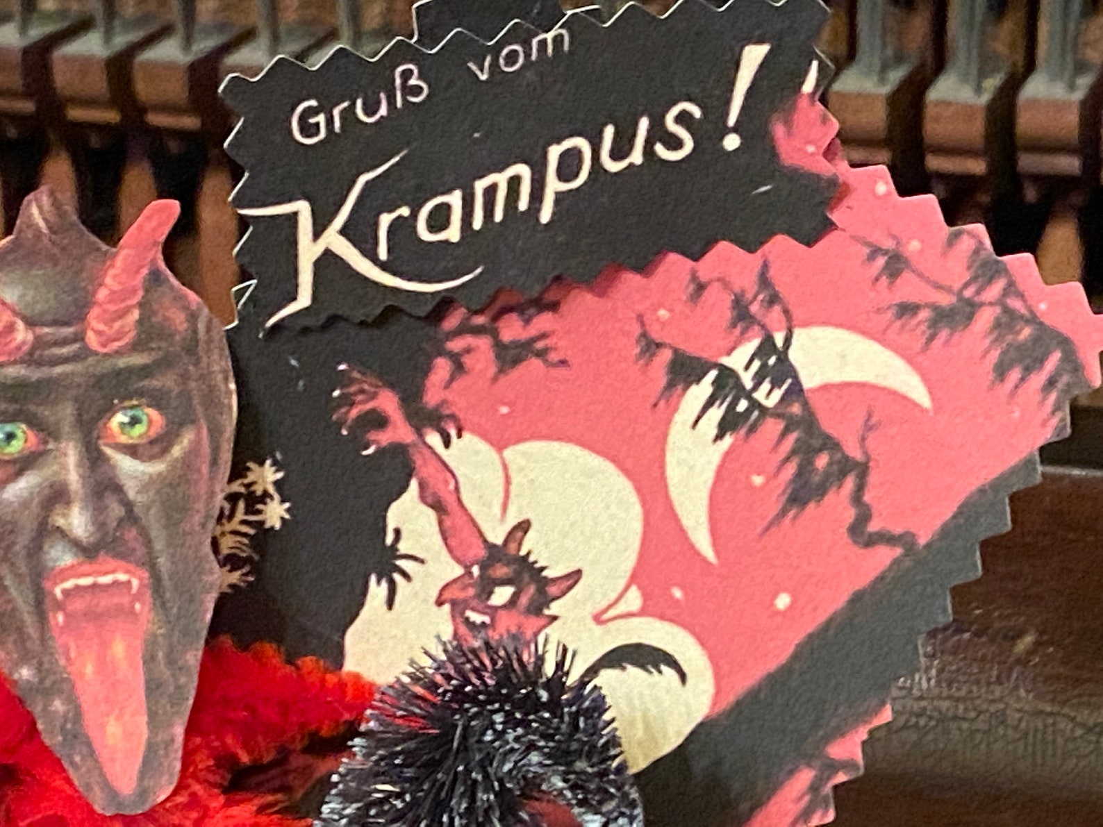 Krampus Decoration Retro Christmas Decor Krampus Chenille Vintage ...