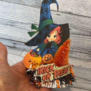 Vintage Witch Decor Retro Halloween Witchy Decor Assemblage Art Jack O ...