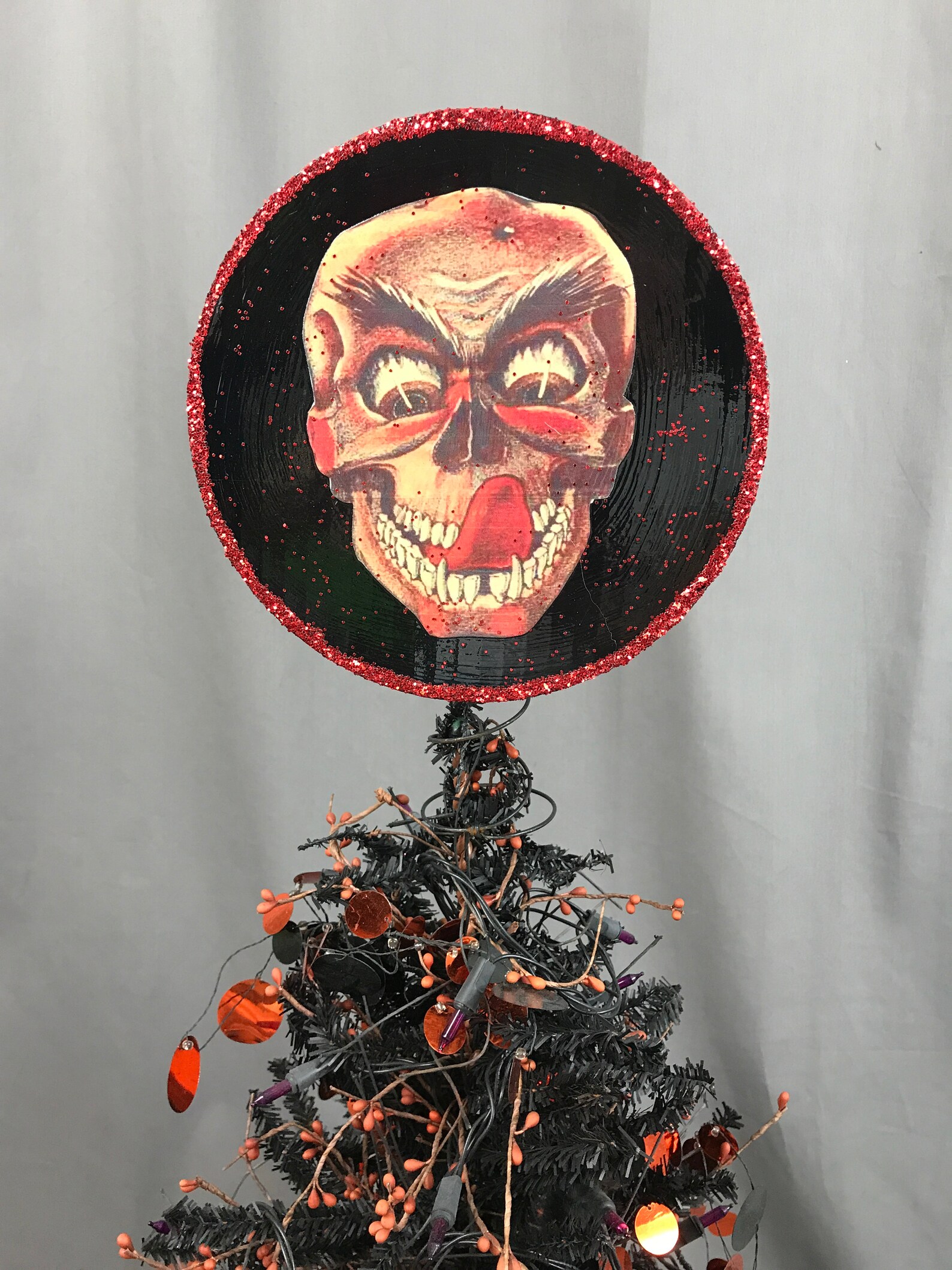 Creepy Skeleton Halloween Tree Topper Retro Halloween - Etsy