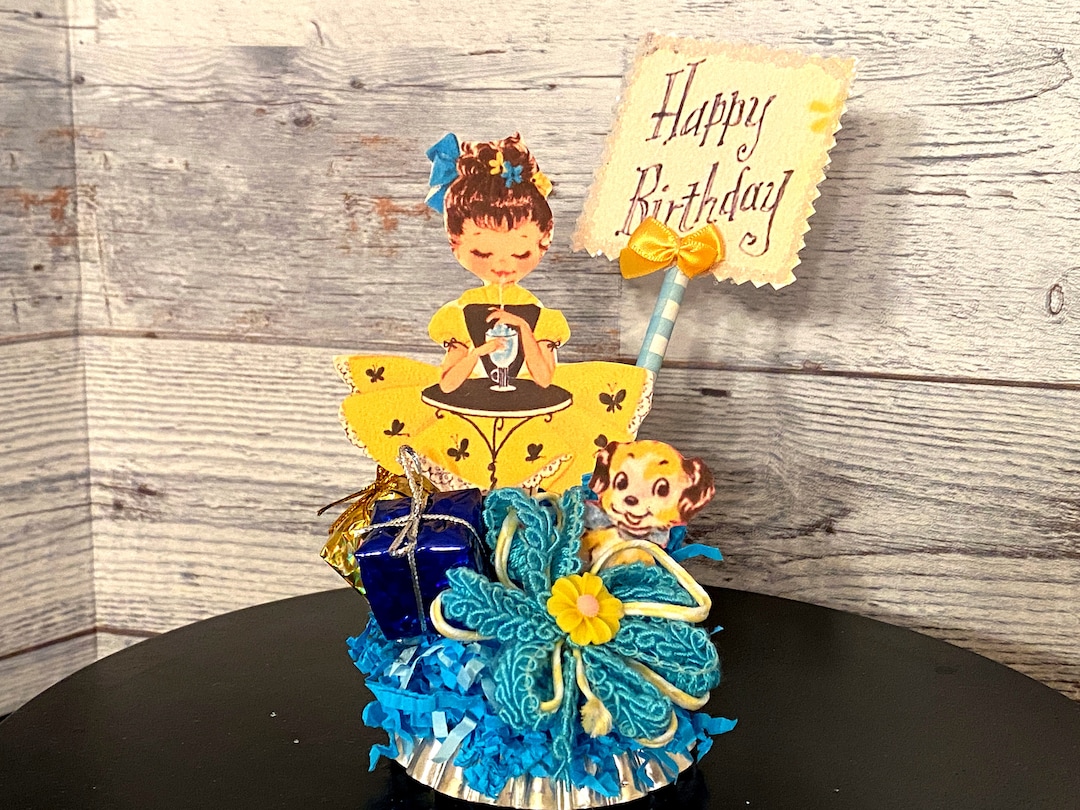 Happy Birthday Decor Vintage Birthday Decor Happy Birthday Gift ...