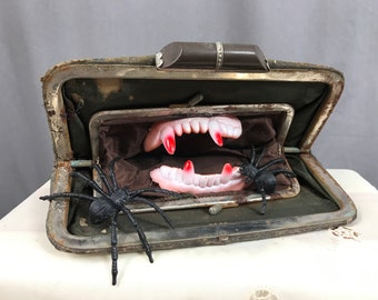 Halloween Prop Vampire Teeth Decor Altered Art Creepy | Etsy
