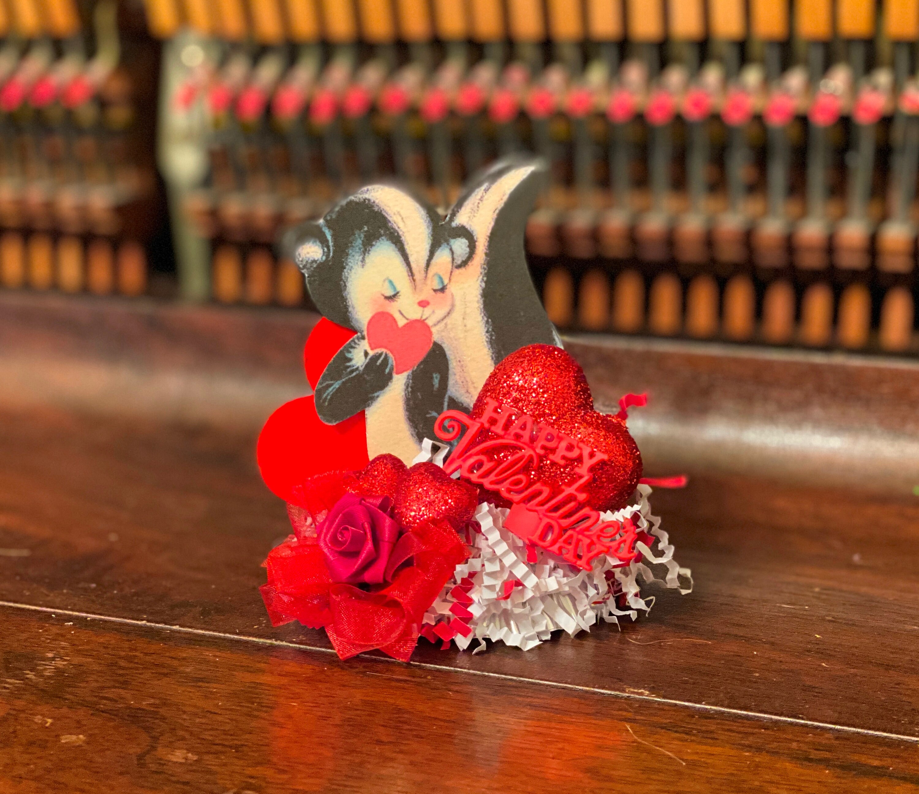 Retro Valentine Skunk Vintage Valentine Day Decor Kitschy Cute | Etsy