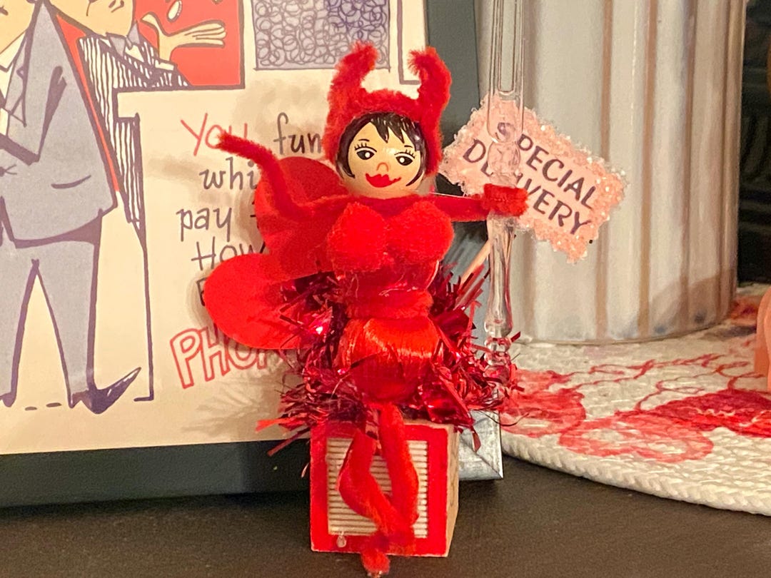 Retro Valentine Devil Decor: Handmade She Devil Tier Tray Display - Etsy