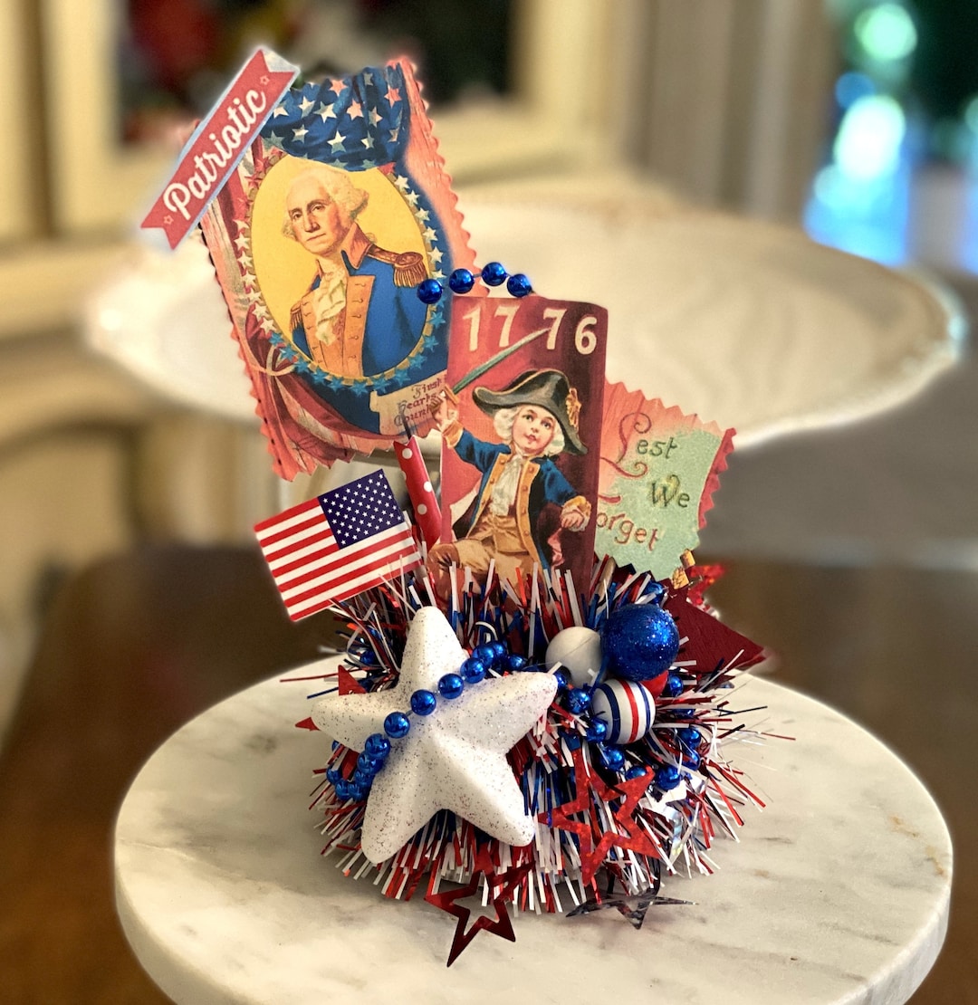 Retro 4th of July Decor Fire Cracker Vintage Patriotic Decor Tier Tray ...