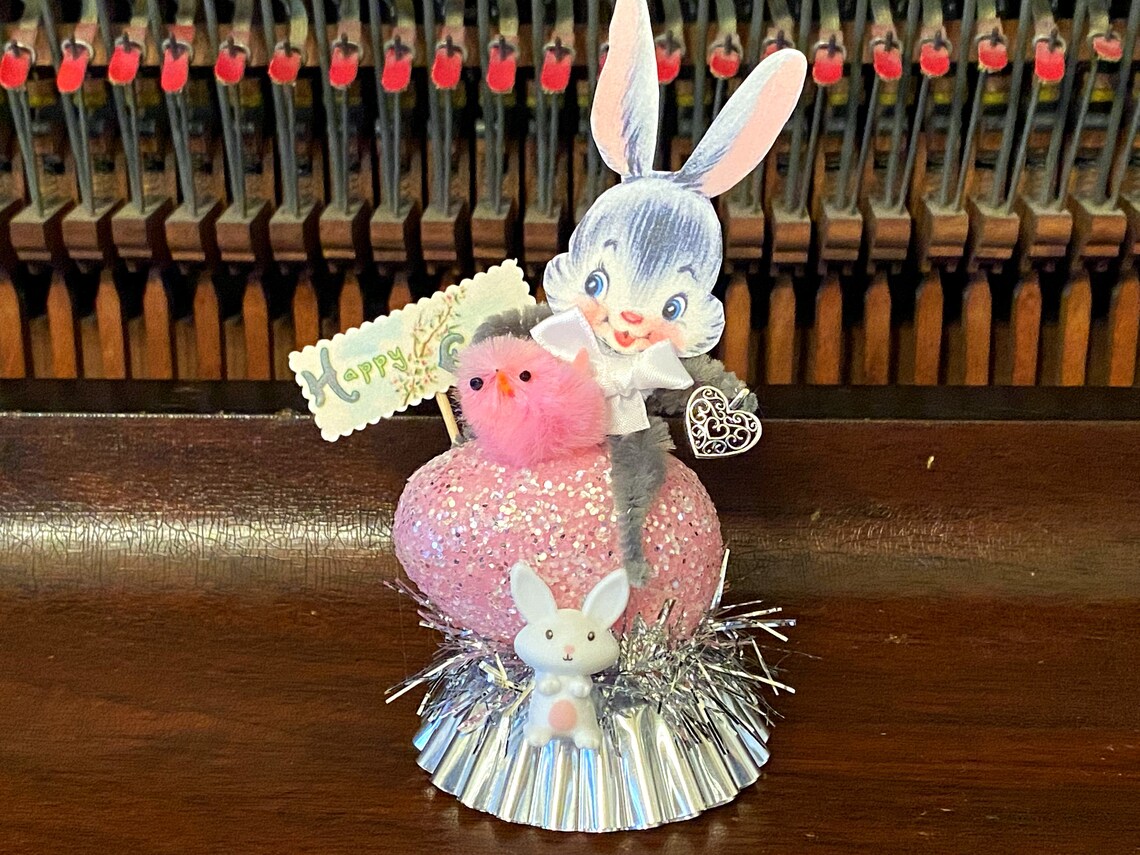 Vintage Easter Decor Easter Bunny Decoration Retro Easter - Etsy