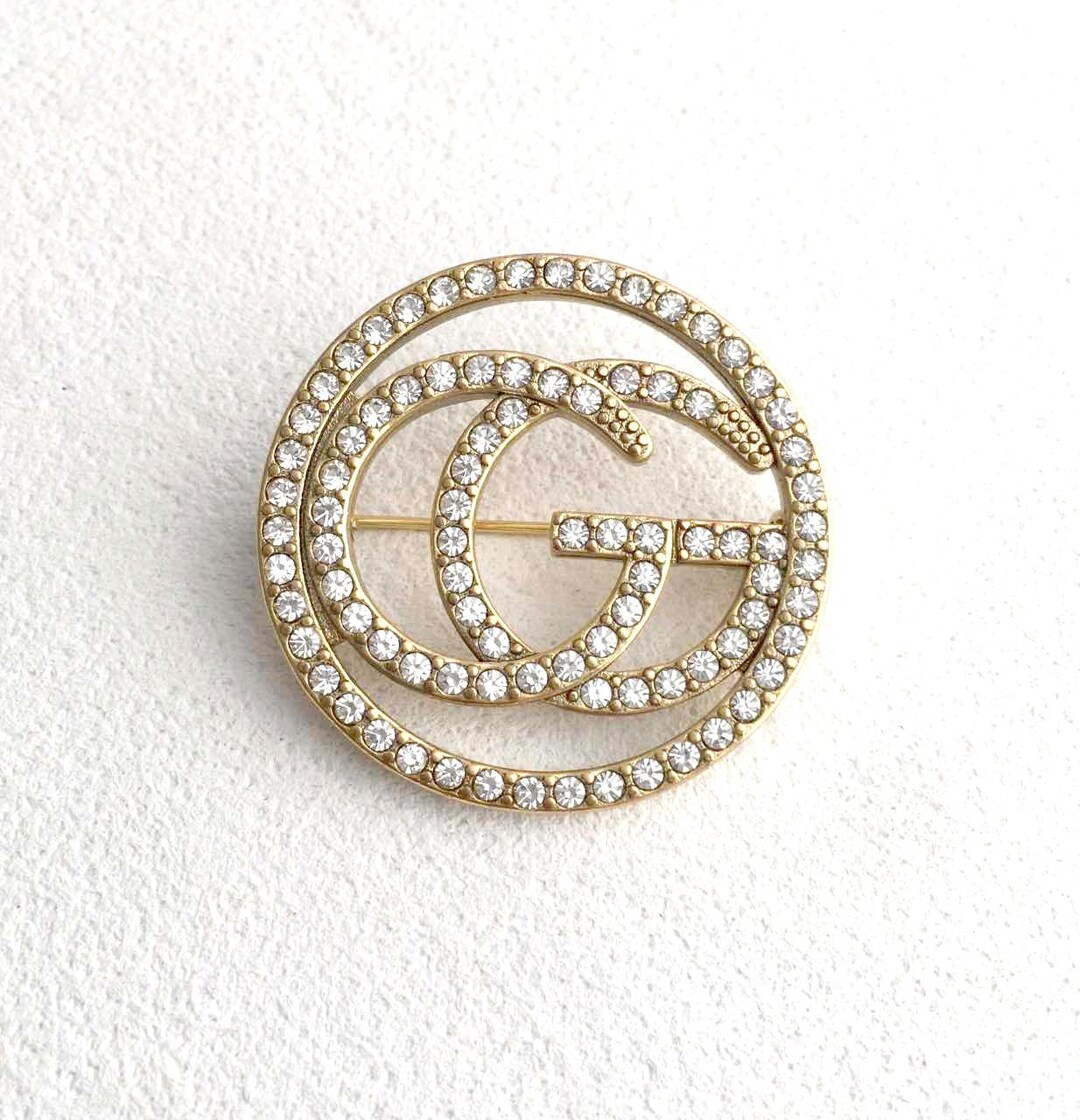 Vintage Stylish Gucci Diamond Brooch - Etsy