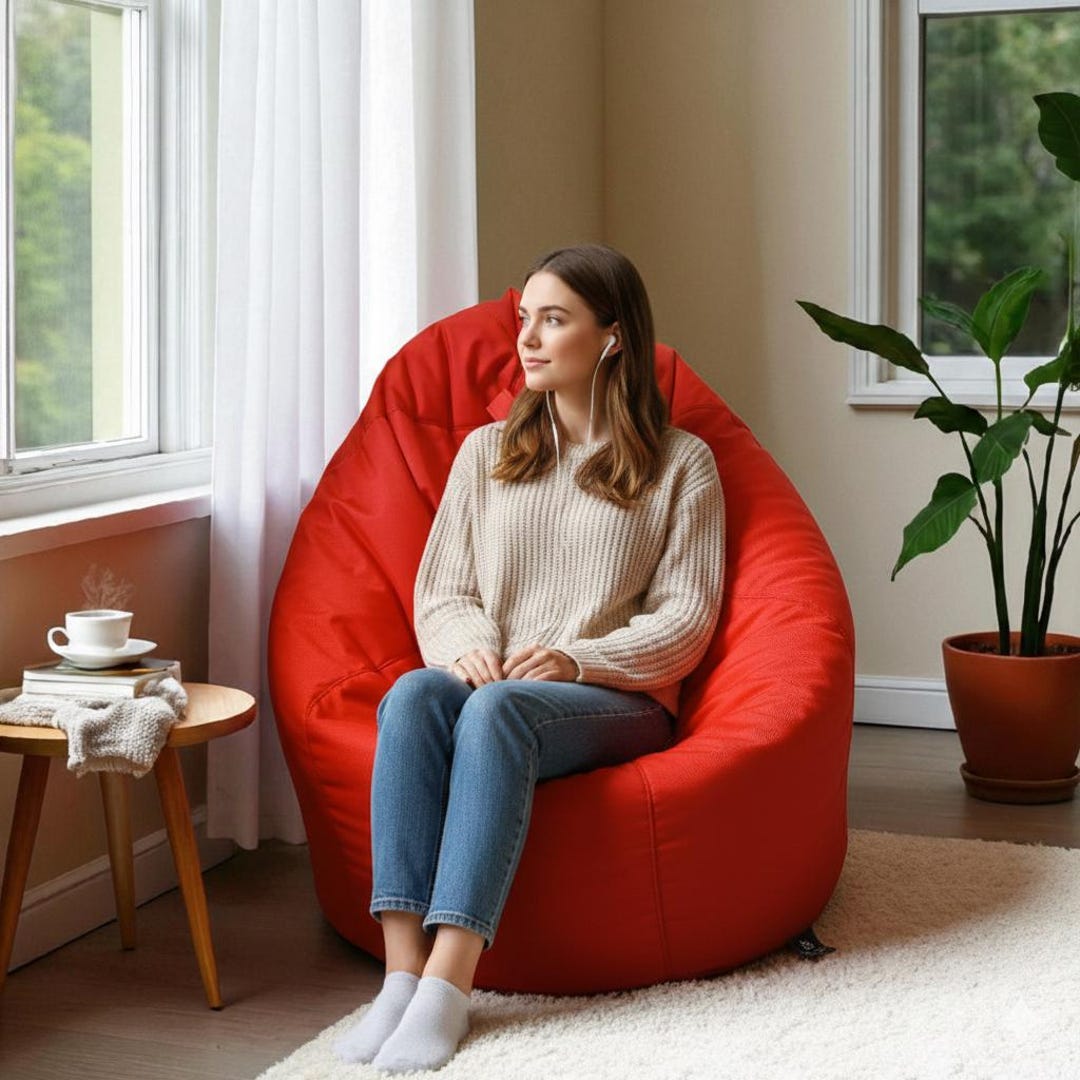 Parachute Fabric Bean Bag Chair With Footrest: Personalized Seating ...