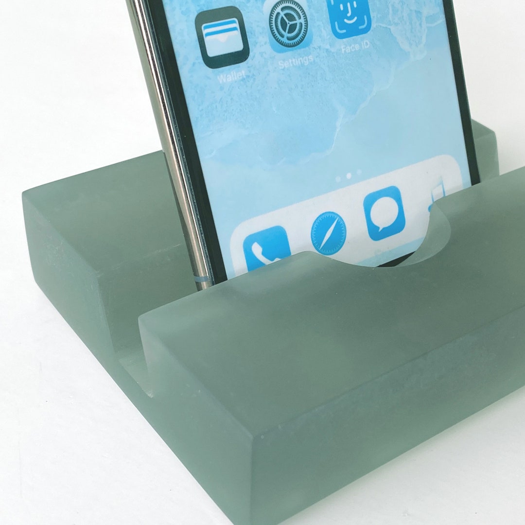 Closeout-sage Green Groove Resin iPhone Stand, Business Card Holder ...