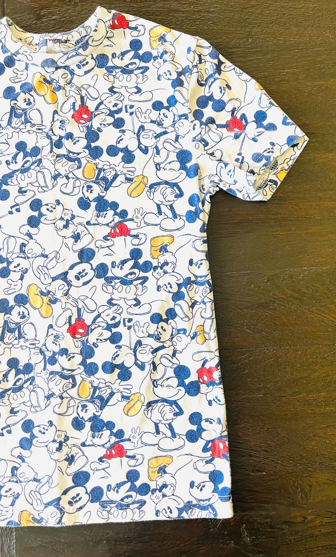 Vintage Mickey Mouse Repeat Grunge Graphic Tee Top S Unisex - Etsy UK
