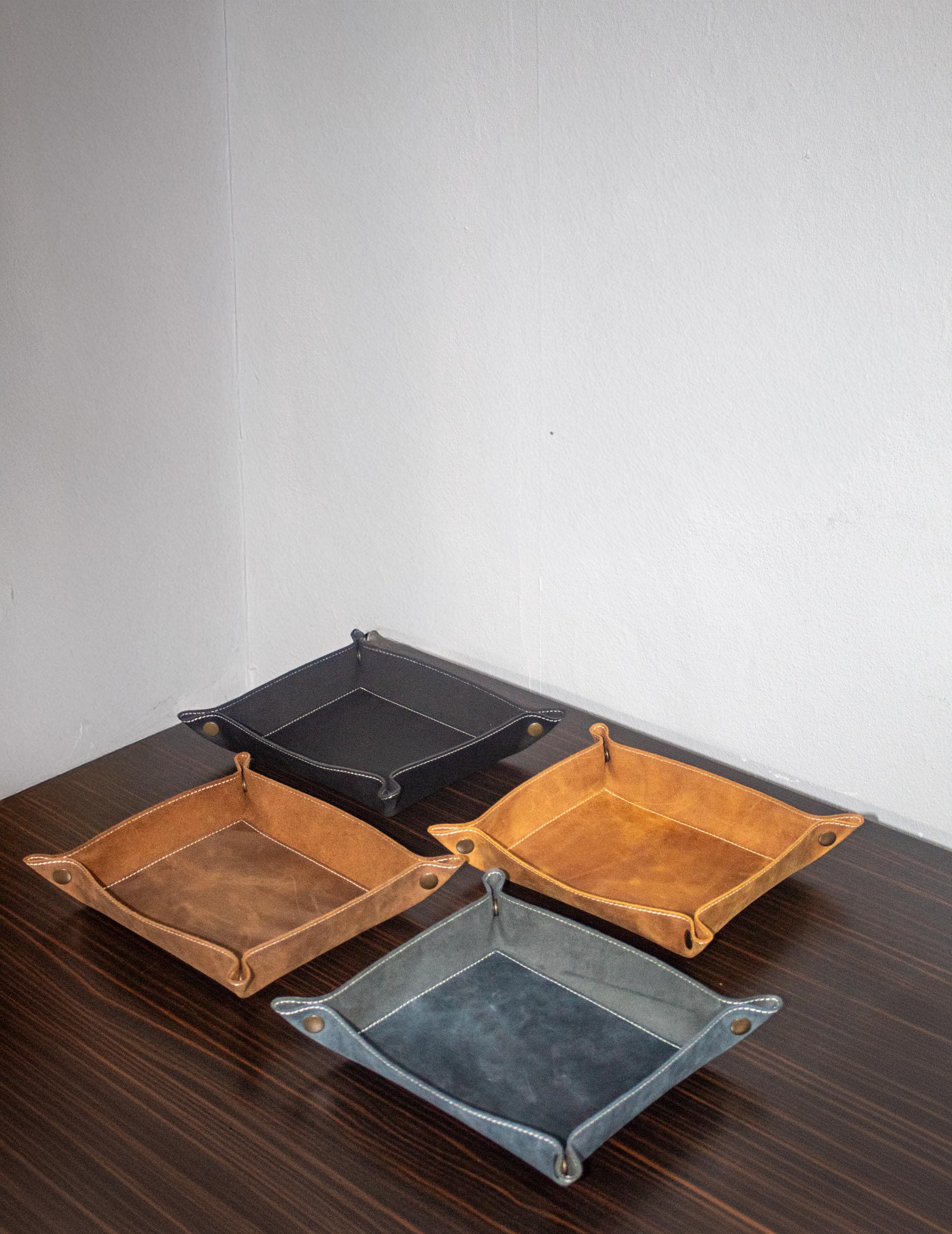 Personalized Leather Valet Tray | Custom Desk Organizer for Mother's ...