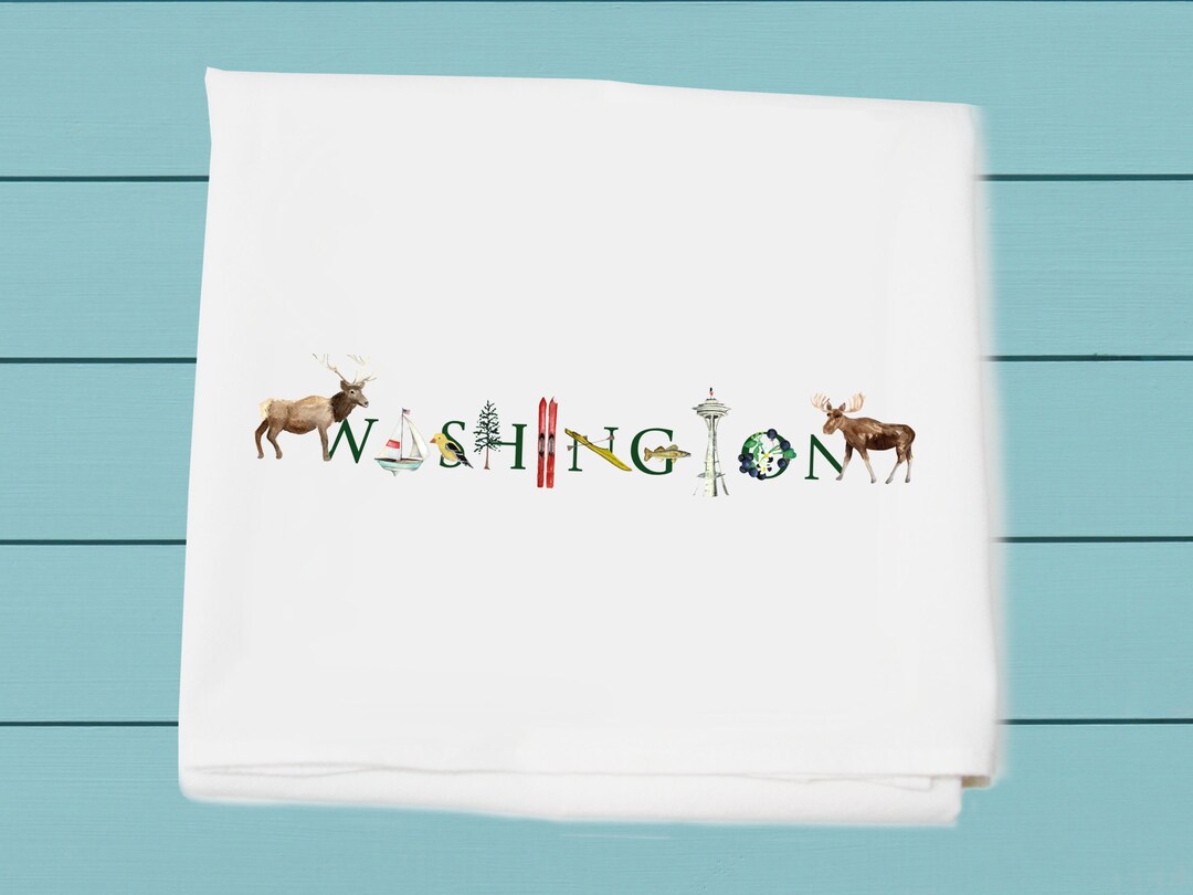 Washington State Tea Towel for Kitchen and Bar - Etsy