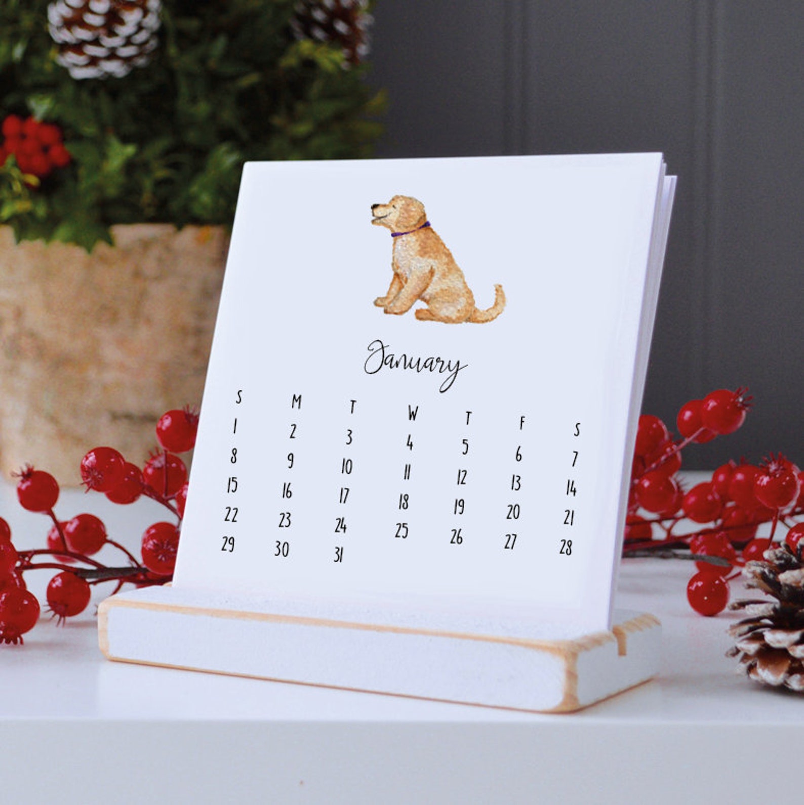2023 Desk Calendar Dogs Watercolor Design Tina Labadini Dog - Etsy