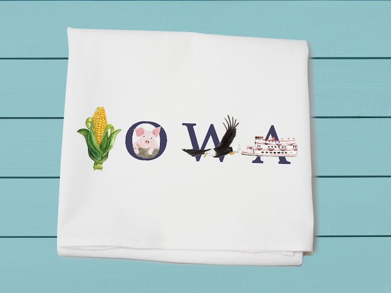 Iowa Summer, Flour Sack Towel, Kitchen and Bar Towel, Icons of Iowa ...