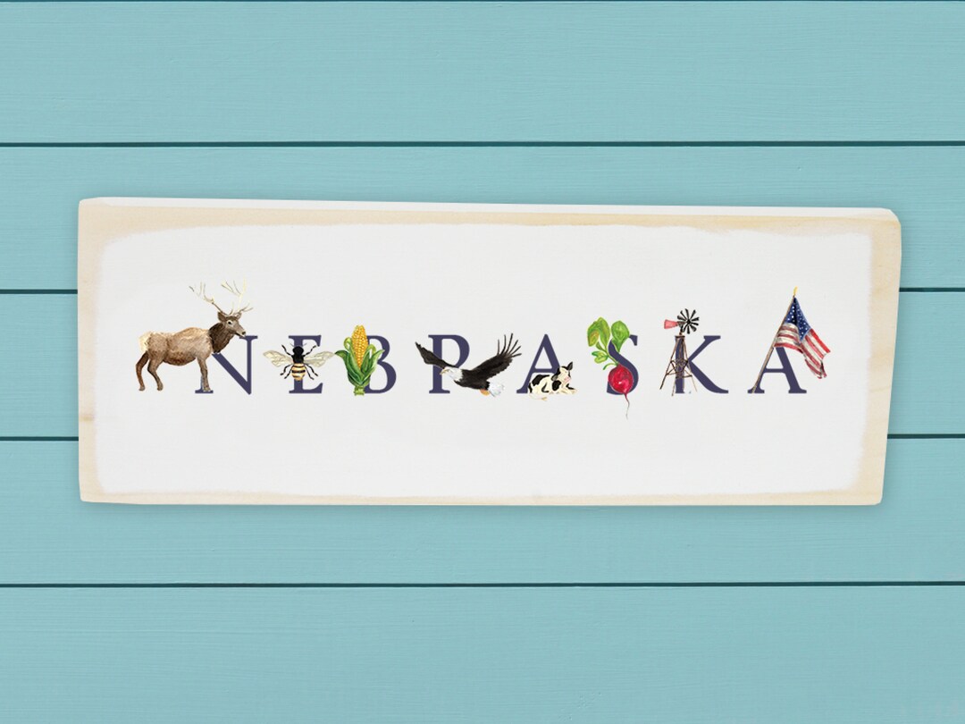 Nebraska ~ Wood Block ~ Home Office Decor ~ Wall Hanging ~ Graduation ...