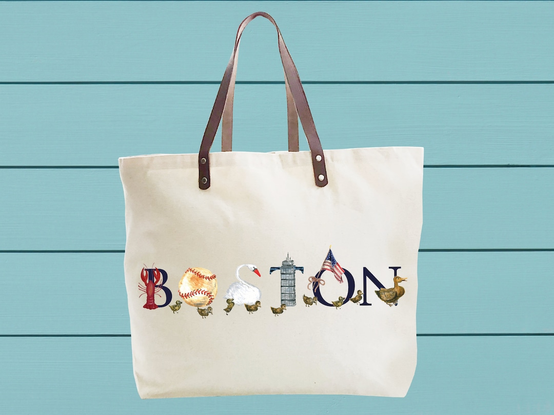 Boston Canvas Tote Bag, Corporate Gifts, Party Favor Bag, Reusable Tote ...