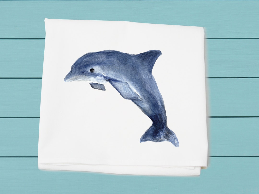 Dolphin ~ Flour Sack Towel ~ 100% Cotton Machine Washable - Etsy