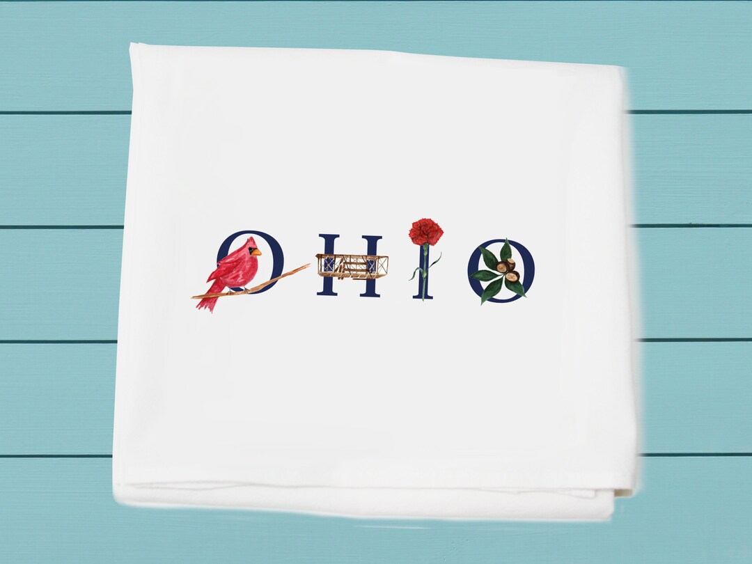 Ohio Flour Sack Towel ~ Kitchen and Bar Towels ~ Illu-stated Art ...