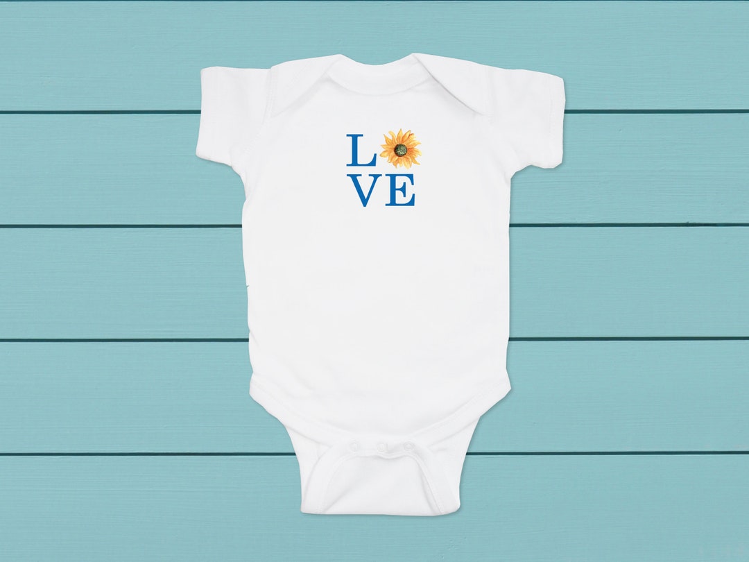 Baby Snap up One Piece- Love Sunflower - Etsy