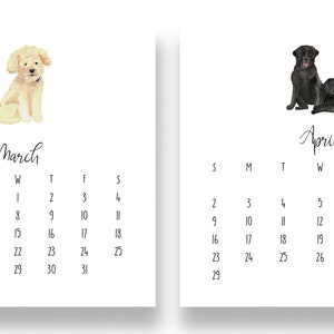 2023 Desk Calendar Dogs Watercolor Design Tina Labadini Dog - Etsy