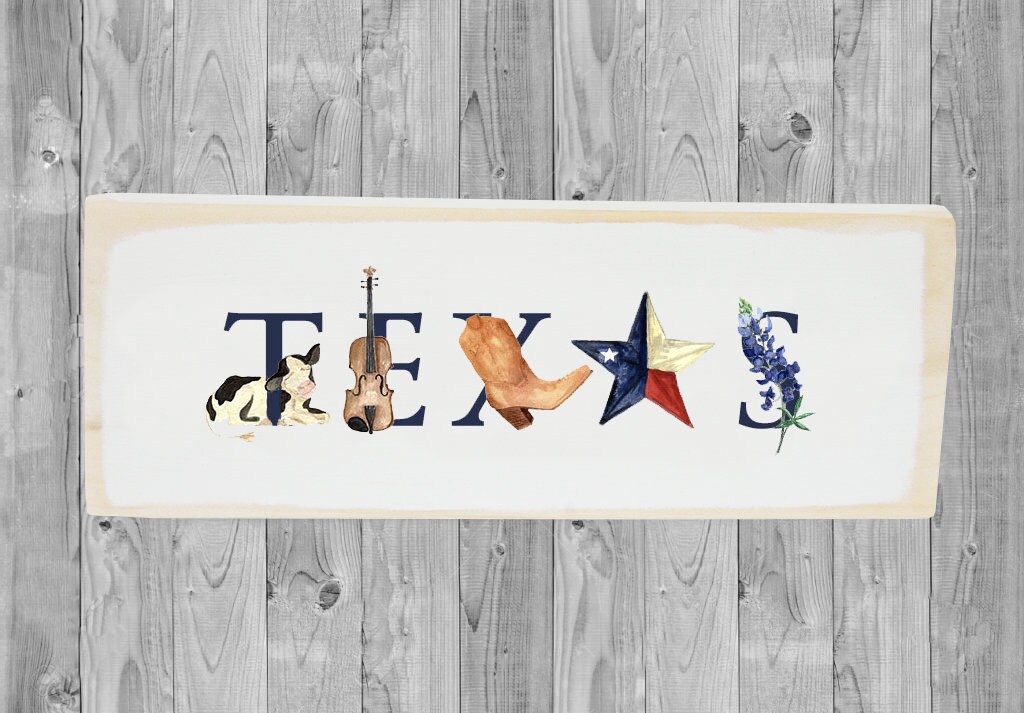 Texas Wall Art Wood Block wall decor Lone star | Etsy
