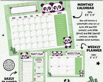 Printable Weekly Planner PDF Digital Download | Fillable Cute Kawaii ...