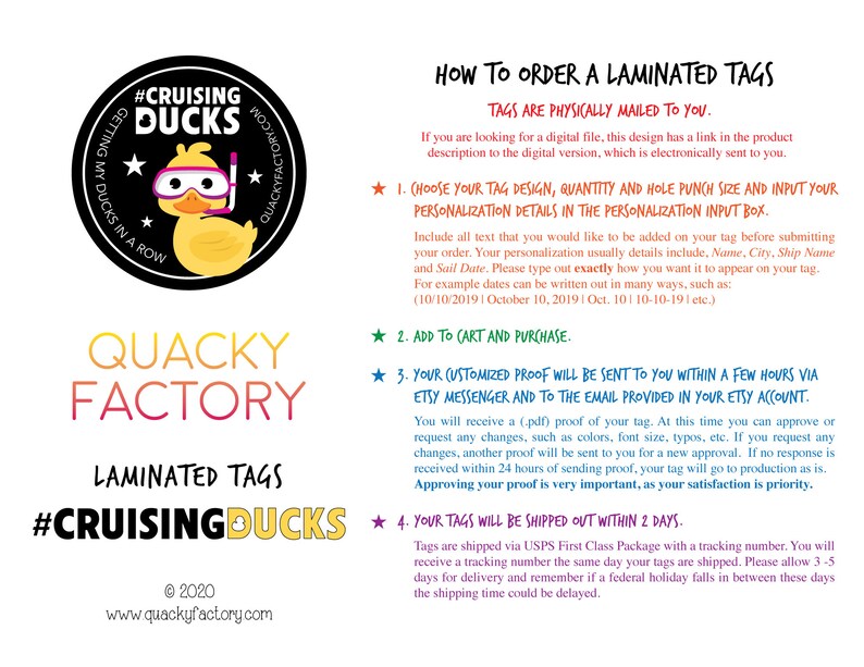 Quacky Factory : Laminated Custom CRUISINGDUCKS Tags Halloween - Etsy
